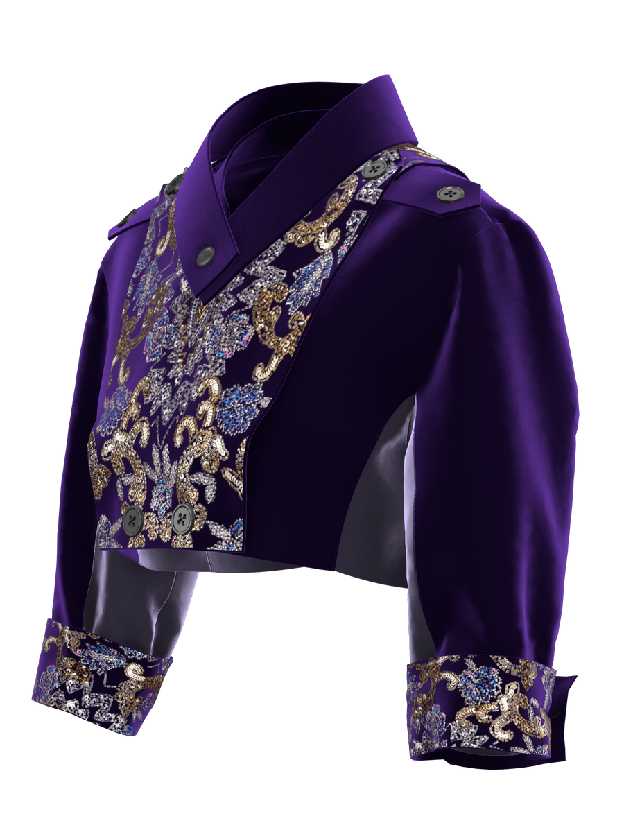 Purple Beaded Embroidery Jacket – DRESSX / More Dash Inc. dba DRESSX