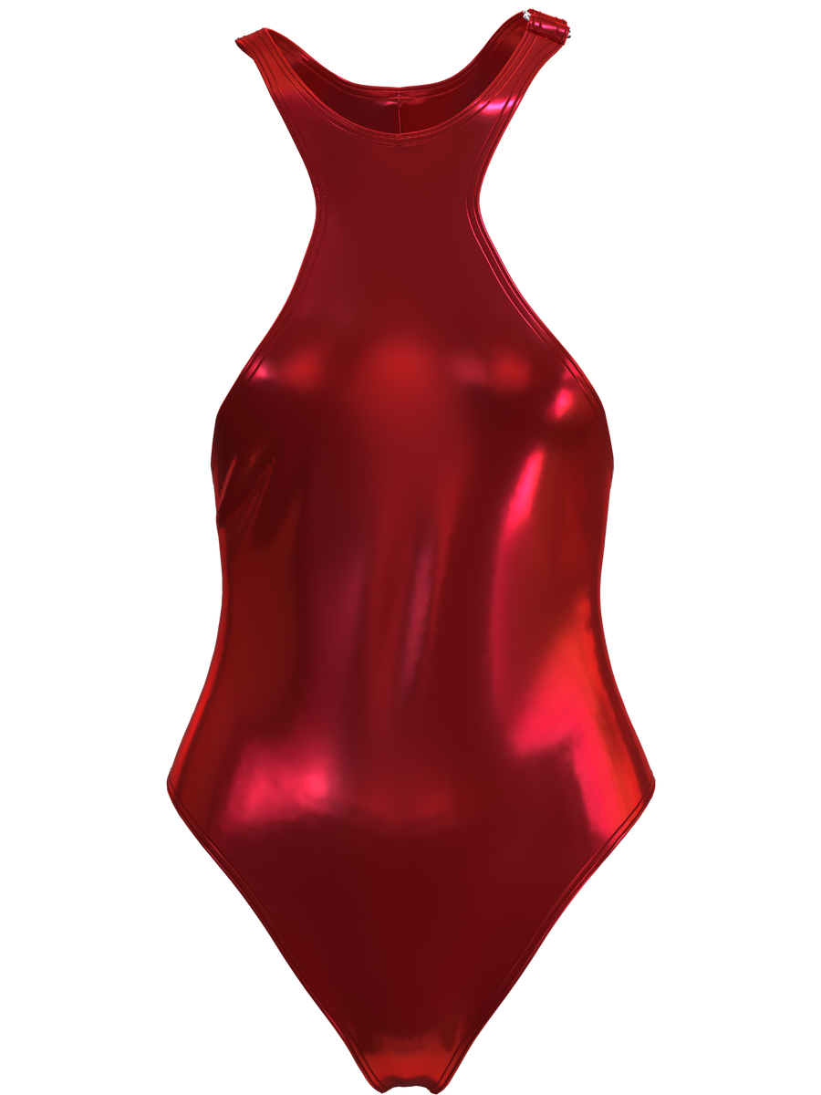 Fantastic Red Metal Swimsuit – DRESSX / More Dash Inc. dba DRESSX