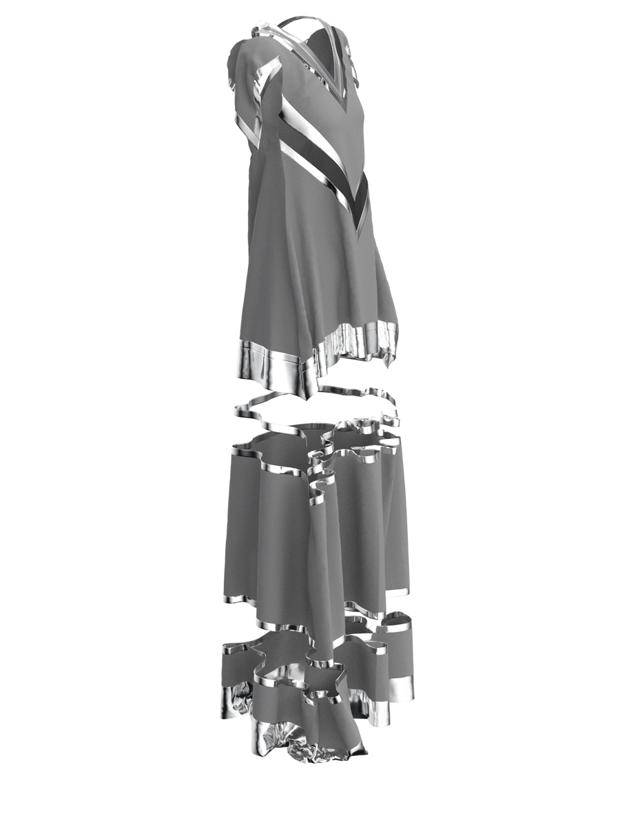 Metal invisible gray long dress – DRESSX / More Dash Inc. dba DRESSX